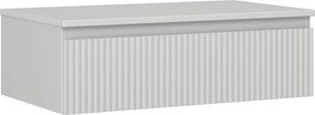 Mexen Rivel, koupelnová skříňka 80 cm s pracovní deskou, 1 zásuvka, drážkovaná, šedá matná, 91A20-08023-1-BFC62