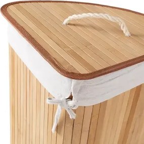COMPACTOR Koš na prádlo Bamboo - rohový přírodní / 40 L / 35 x 35 x v6