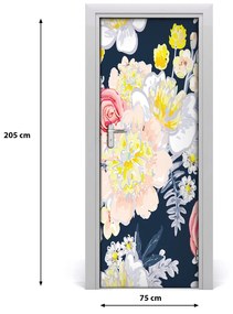 Samolepící fototapeta na dveře kytice květin 75x205 cm