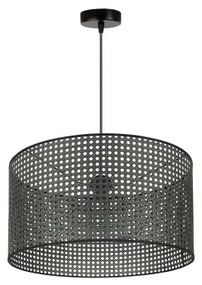 Duolla - Lustr na lanku ROLLER RATTAN 1xE27/15W/230V pr. 45 cm černá