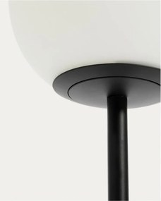Bílá/černá stolní lampa se skleněným stínidlem (výška 35 cm) Brisia – Kave Home