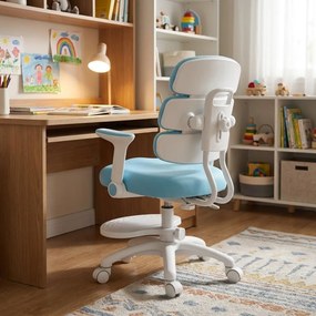 Dětská rostoucí židle Neoseat KIDDY THREE — látka, pratelný potah, modrá