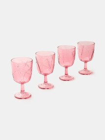 Sinsay - Sada sklenic s motivem palem 4 pack - růžová