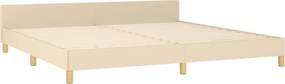 Rám postele bez matrace krémový 200 x 200 cm textil 3125086