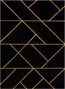 Kusový koberec Emerald geometric 1012 black and gold, 140x190, čierna, chodba / predsieň, Dywany Łuszczów