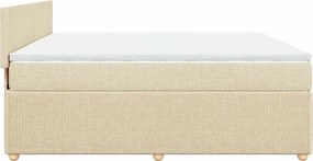 Box spring postel s matrací krémová 180x200 cm textil 3289833