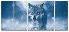 Malvis ® Obraz vlk v zimě Velikost (šířka x výška): pětidílný obdélník - 100x45 cm