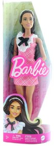 Barbie Modelka - růžové kostkované šaty HJT06 TV