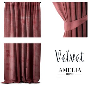 Závěs AmeliaHome Velvet 140x270 cm bordó