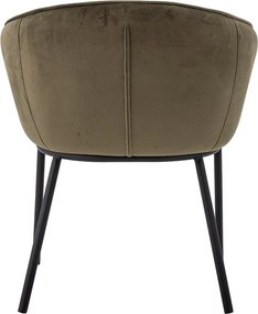 Khaki sametové jídelní křeslo s područkami Cortone – Bloomingville