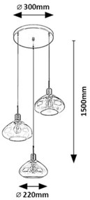 Rabalux 72023 - Lustr na lanku DVORA 3xE27/40W/230V