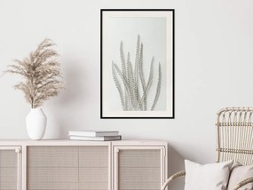 Plakát Rostlinná myriáda - unikátní kompozice s bílou rostlinou na světlém pozadí
