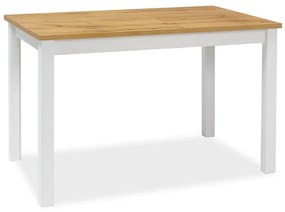 SIGNAL Jídelní stůl - ADAM, 100x60, dub votan/matná bílá