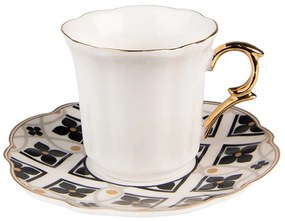 Bílý porcelánový šálek s barevným podšálkem Tasse – 95 ml