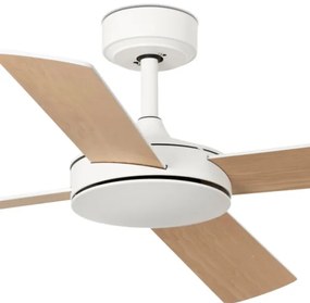 FARO 33350DC-Stropní ventilátor MALLORCA L bílá/hnědá pr.132 cm+dálkové ovládání