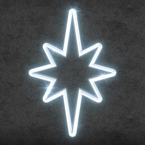 Easy Fix 2D LED světelná hvězda na vrchol stromu, 35 × 50 cm, ledově bílá, 3D tisk