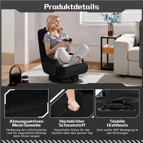 Křeslo Yaheetech – černá, 100% polyester (257264552497)