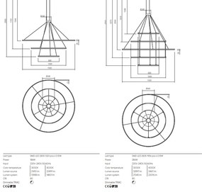 Redo Orbit závěsné Large Barva: Černá 4000K, Ø - Průměr: S 40cm 80cm 120cm