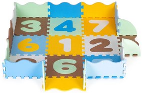 Pěnová puzzle podložka s ohrádkou a číslicemi IPLAY