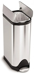 Pedálový odpadkový koš Simplehuman – 30 l, butterfly víko, kartáčovaná nerez ocel, FPP