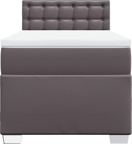 Box spring postel s matrací šedá 80 x 200 cm umělá kůže 3286098