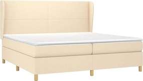 Box spring postel s matrací krémová 200x200 cm textil 3128394