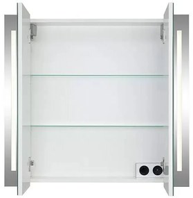 German Zrcadlová skříňka Hydra 80 s LED osvětlením / dřevotříska / bílá