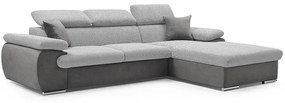 Sedací souprava COOL | 281x191 cm | rozkládací + úložný prostor | PRAVÁ | světle šedá 18/14