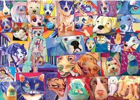 GIBSONS Puzzle Svět koček a psů / 1000 dílků / 68 x 49 cm