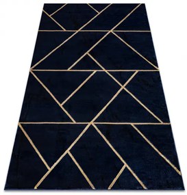 Kusový koberec EMERALD 1012 Luxusní geometrický moderní modrý zlatý Rozměr: 280x370 cm