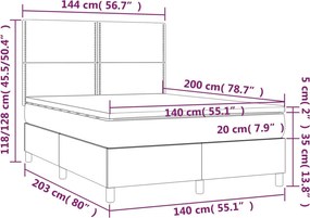 Box spring postel s matrací tmavě šedá 140x200 cm textil 3141698