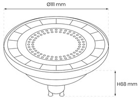 Halogenová LED žárovka GU10 teplá 3000k 12w 1200 lm bílá