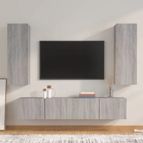 4dílný set TV skříněk šedý sonoma kompozitní dřevo 3114204