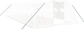 Skleník s ocelovým rámem bílý 40 m² 10 x 4 x 2 m 3188075