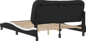 Rám postele bez matrace Hvar černý a bílý 140 x 200 cm umělá kůže 3208007