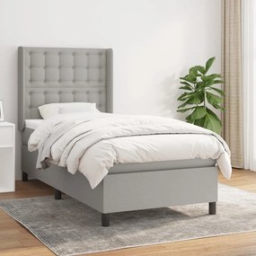 Box spring postel s matrací světle šedá 90x200 cm textil 3131721