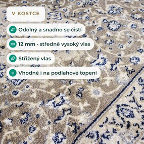 Angel Carpet, Kusový koberec Sultan 42 Beige, 120x170, béžová, kancelář