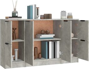 Příborníky 3 ks betonově šedé kompozitní dřevo 3115847