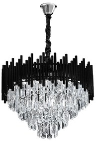 Toolight Závěsné osvětlení Vintage Crystal C5 G063-CP 50cm černé