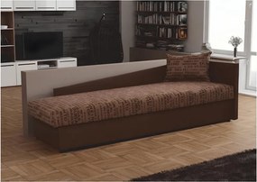 Válenda JUDIT 80x200 s úložným prostorem, pravé provedení, ekokůže hnědá, látka Vegas 3 Kondela 0000186817