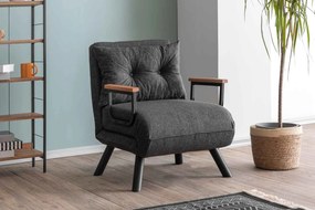 Designové rozkládací křeslo Hilarius tmavě šedé