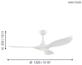 Eglo 35006 - LED Stropní ventilátor CIRALI LED/15W/230V + DO