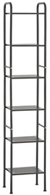 Erga Lexa, koupelnový kovový regál se 6 policemi 28x32,5x166,5 cm, černá matná, ERG-YKA-P.LEXA-BLK