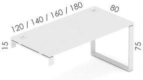 NABYTEK-DESIGNOVY.CZ - DEB1281O - Kancelářský opěrný stůl EPIC, 120/140/160/180cm, kovová podnož O, dub/černá