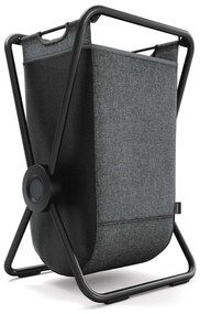 Simplehuman skládací látkový koš na prádlo X-FRAME, černá ocel, šedý polyester