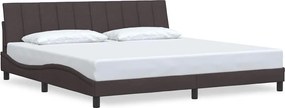 Rám postele bez matrace Hanko tmavě hnědý 200 x 200 cm textil 3310415