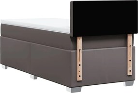 Box spring postel s matrací šedá 80 x 200 cm umělá kůže 3286098