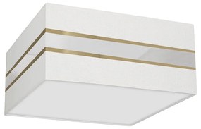 Stropní svítidlo Ultimo Square, 1x bílé/zlaté textilní stínítko, (bílé plexisklo), (40 cm)