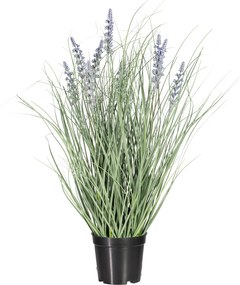 Umělá Tráva s levandulí v květináči zelená, 55 cm