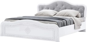 Postel 180 Lux bez roštu, bílý lesk Luiza